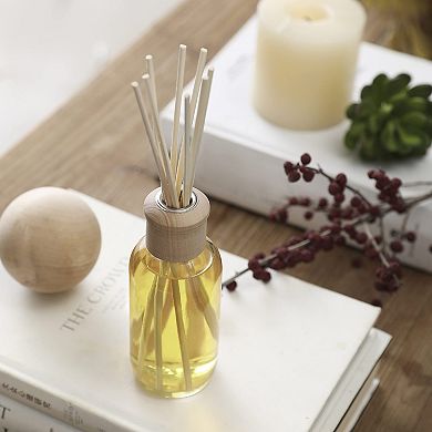 Refillable Glass Aromatherapy Diffuser Bottles with Natural Beech Wood ...