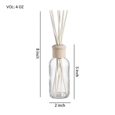 Refillable Glass Aromatherapy Diffuser Bottles with Natural Beech Wood ...