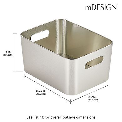 mDesign Small Metal Kitchen Storage Container Bin, Handles, 2 Pk ...