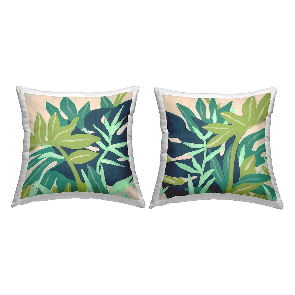 Stupell Home Decor Green Layered Plant Leaves Abstract Shapes Throw Pillow