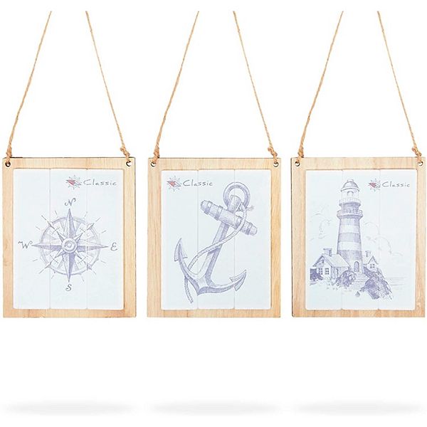 Okuna Outpost Nautical Wall Decor, Wooden Vintage Designs for Home ...