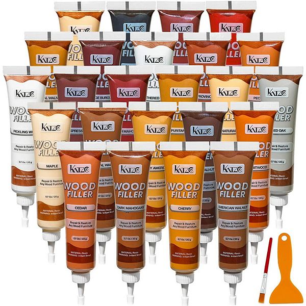 Katzco Furniture Repair Wood Fillers Set of 50 Resin Repair Compounds and BR