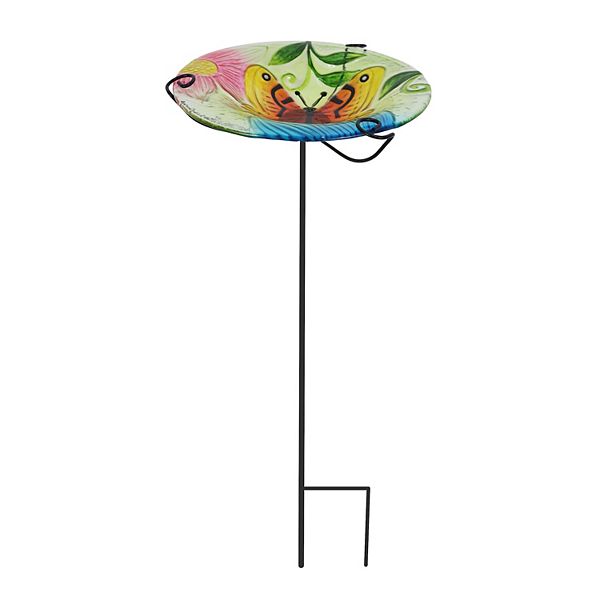 Crosslight Butterfly Design Glass Bird Feeder Stand