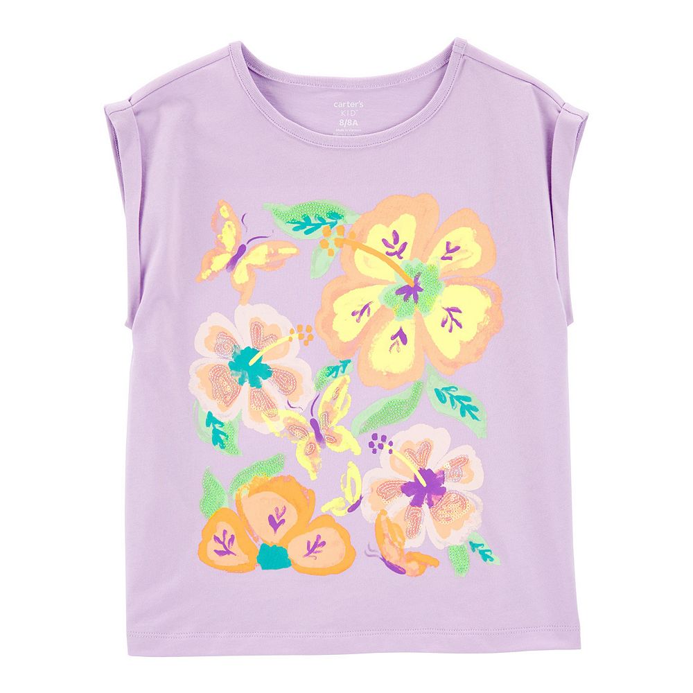 Girls 4-14 Carter's Floral Knit Tee
