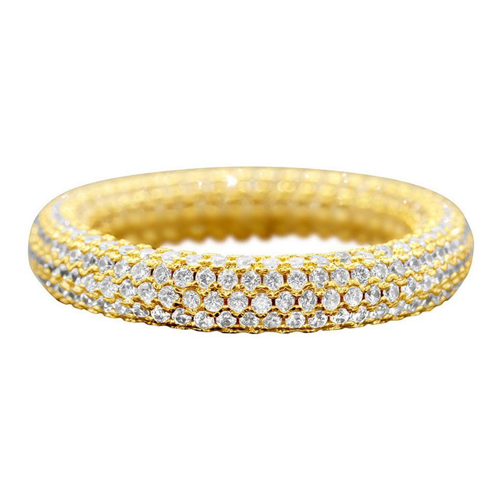 Adornia 14k Gold Plated Cubic Zirconia Pave Ring