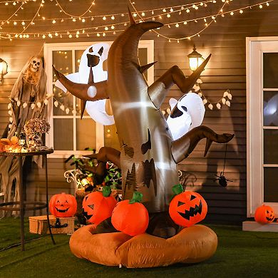 8' Lighted Inflatable Outdoor Halloween Yard Decoration - Haunted Ghost ...