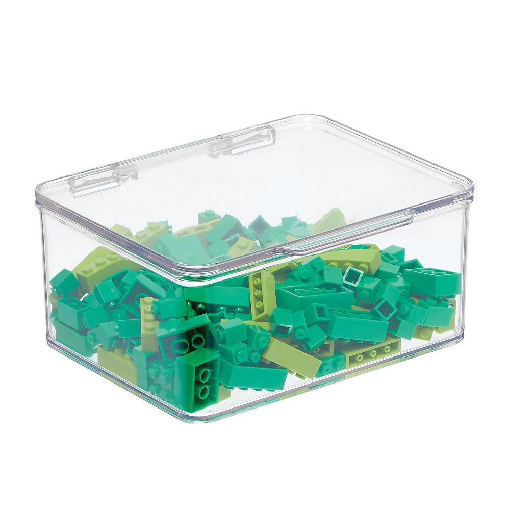 mDesign Plastic Playroom/Gaming Storage Organizer Bin Box with Hinge ...