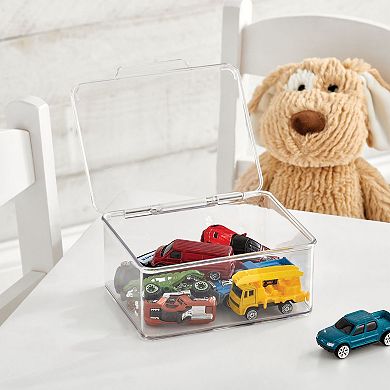 mDesign Plastic Playroom/Gaming Storage Organizer Bin Box with Hinge ...