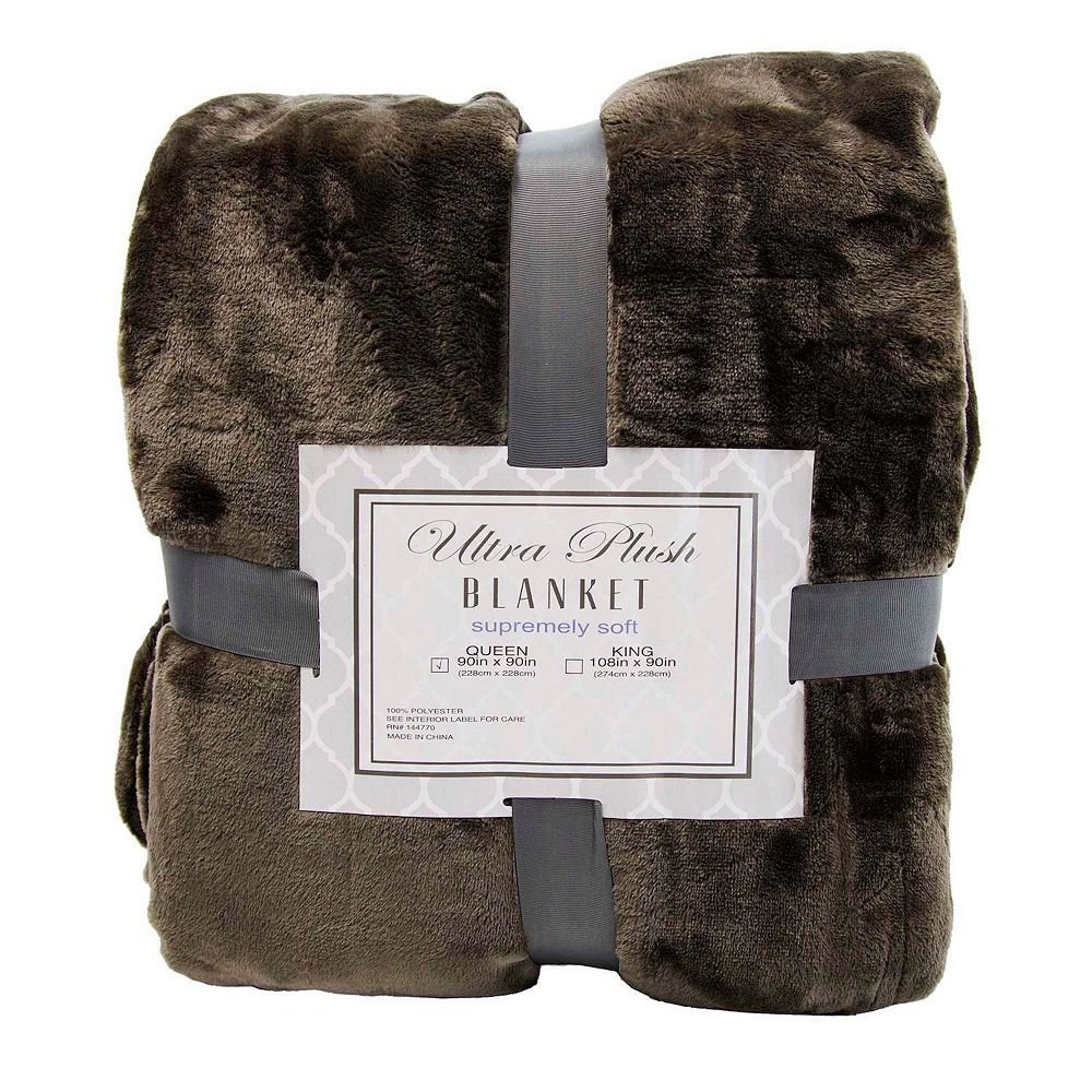Ultra Plush Supremely Soft 90 x 90 Inches Fuzzy Velour Throw Blanket in ...