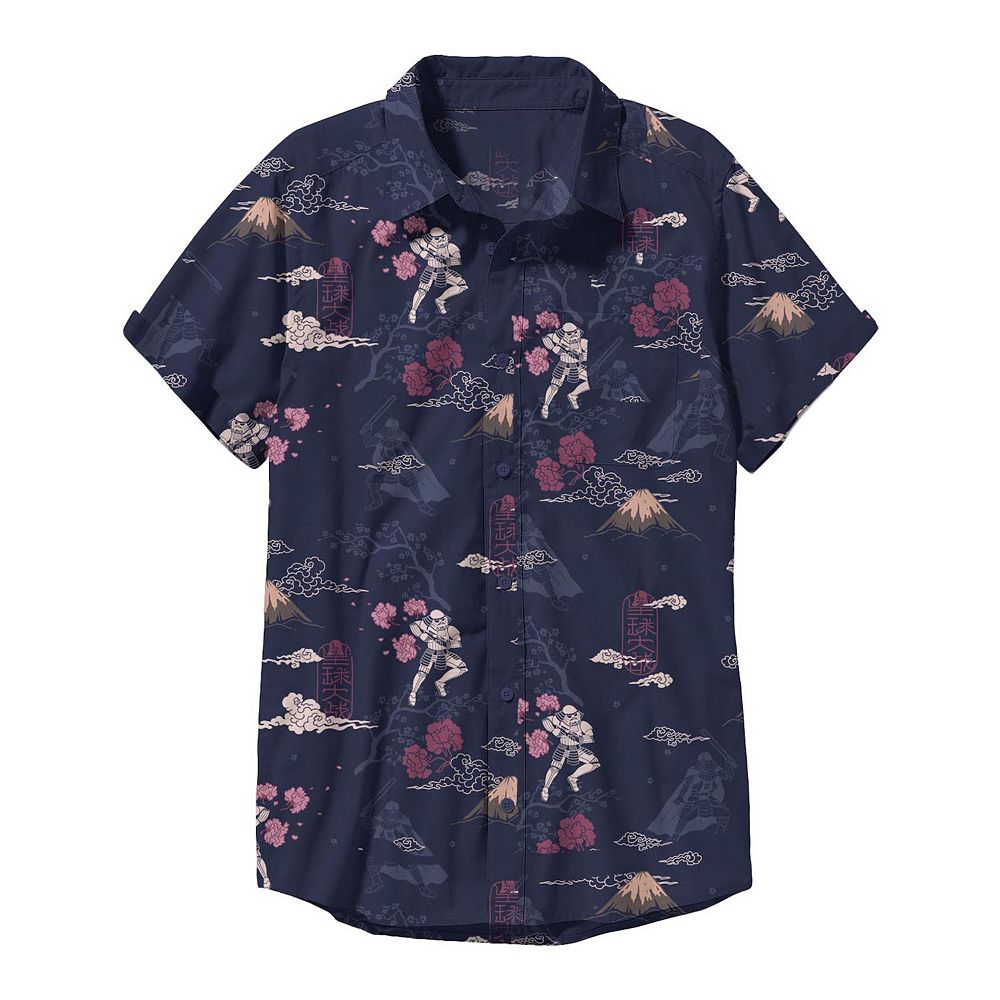 Boys 6-20 Star Wars Storm Trooper Japanese Décor Button-Up Graphic Tee
