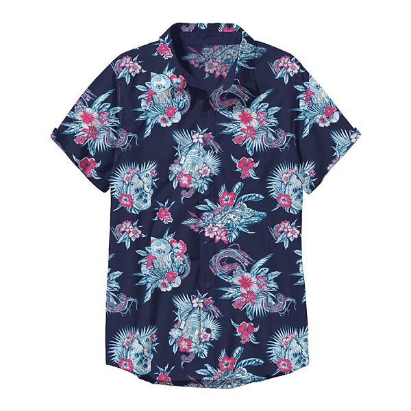 Boys 6-20 Star Wars R2-D2 Millennium Falcon Floral Bouquet Button-Up ...