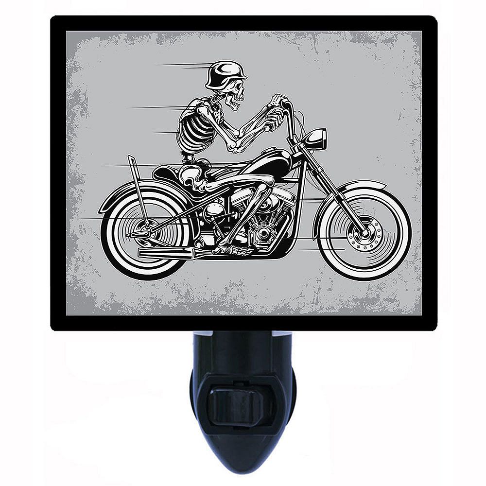Skeleton Ride. Motorcycle Decorative Photo Night Light.