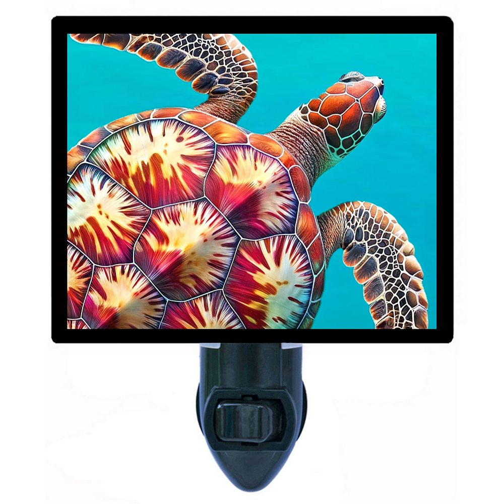 Turtle Dream Night Light Colorful Sea Turtle Ocean Art Décor + Free Insert