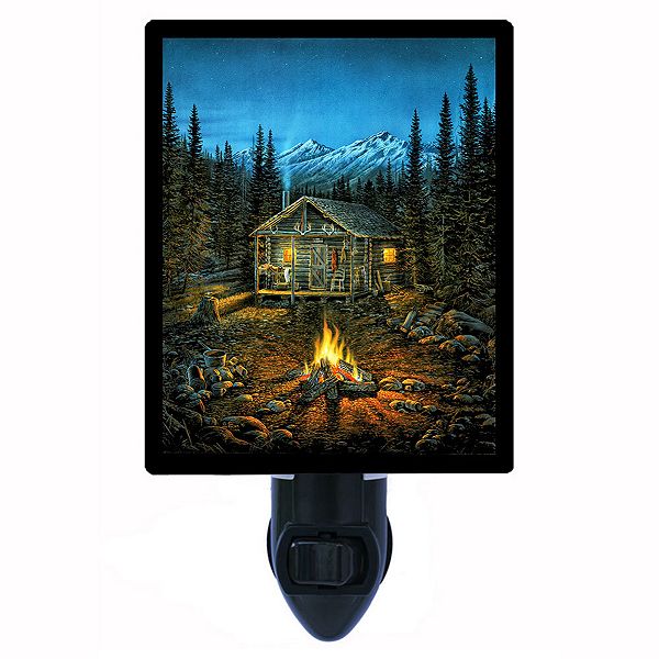 Starlight Night. Mountain Cabin Decorative Photo Night Light. Light ...