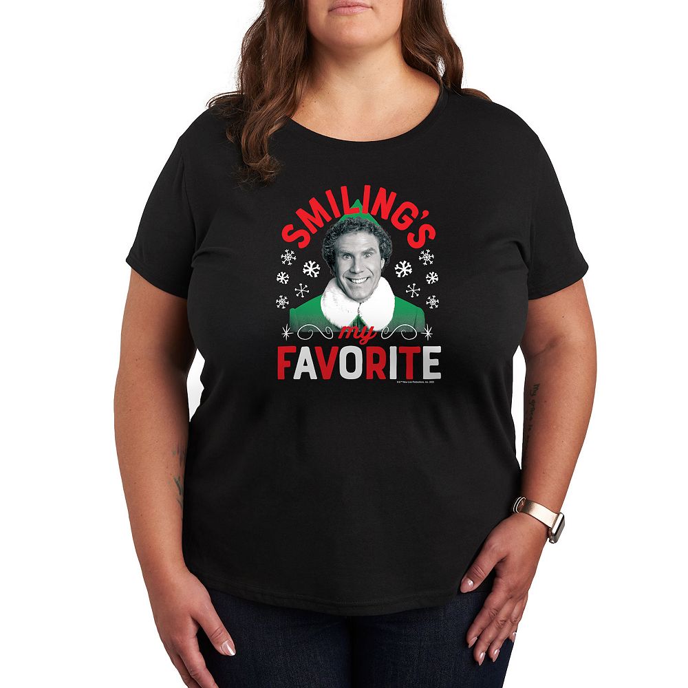 Plus Size Elf Smiling's My Favorite Tee
