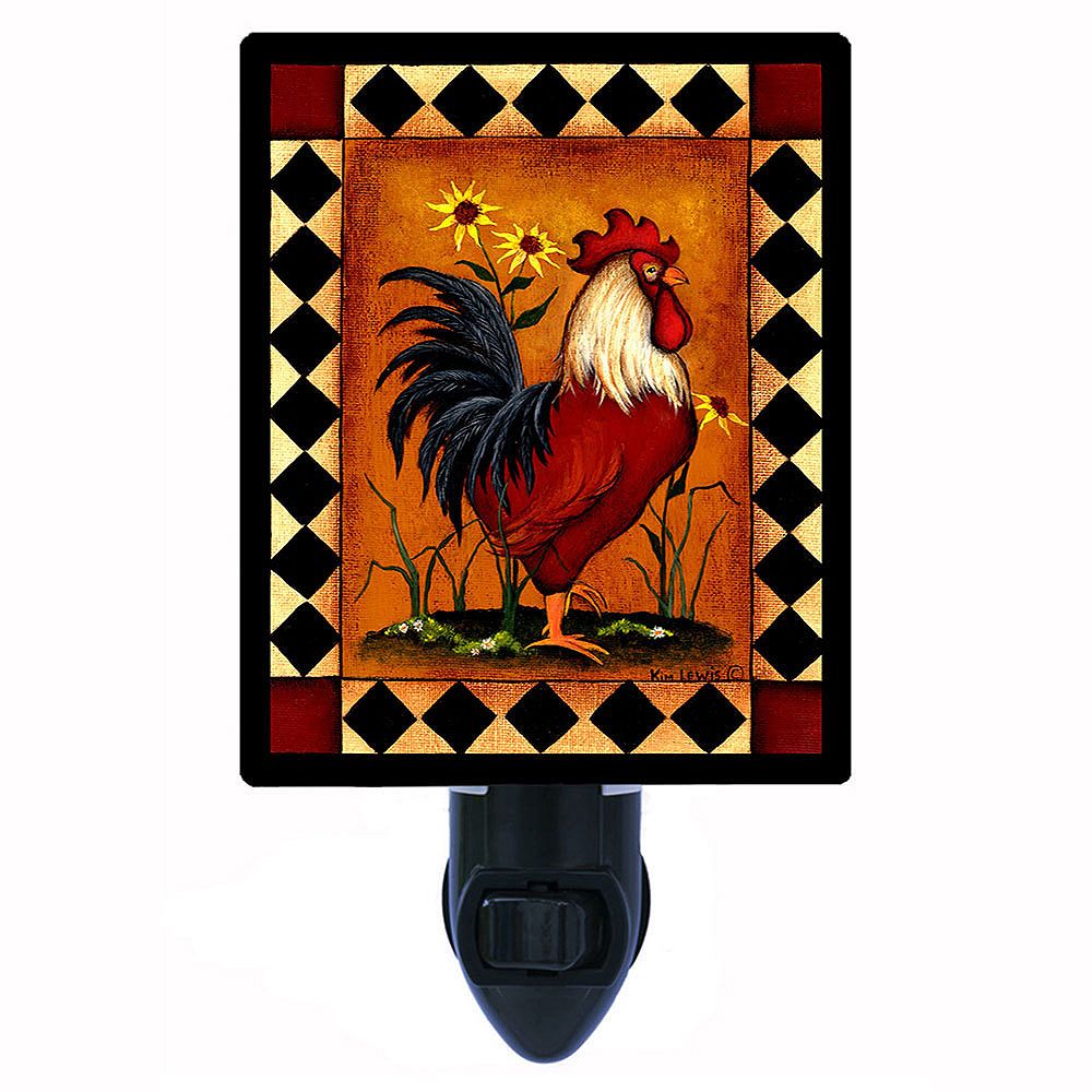 Red Rooster. Kitchen Decorative Photo Night Light.