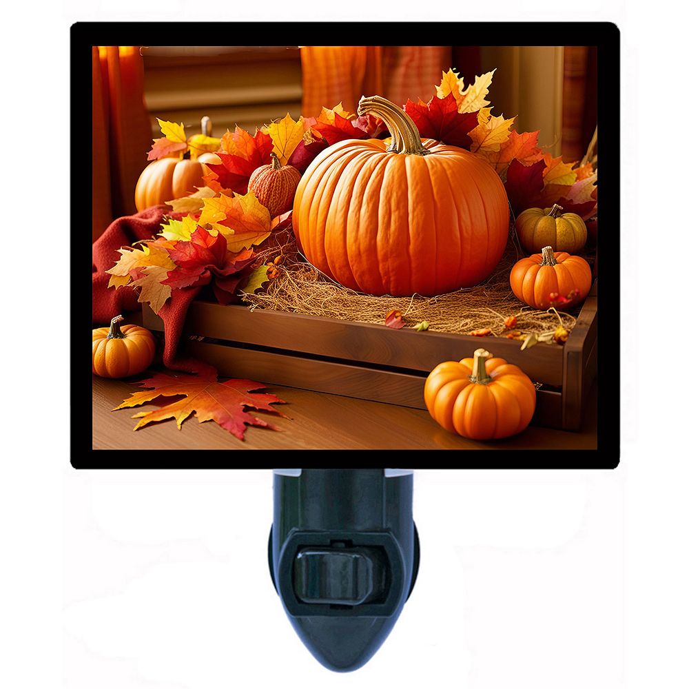Fall Pumpkins Night Light Autumn Harvest Home Décor with Colorful ...