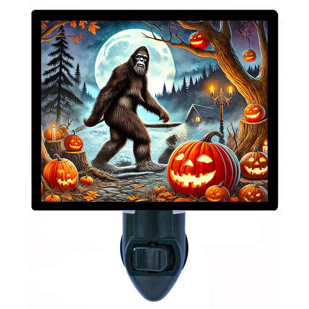 Bigfoot October Halloween Night Light Sasquatch Pumpkin Décor Plug In ...