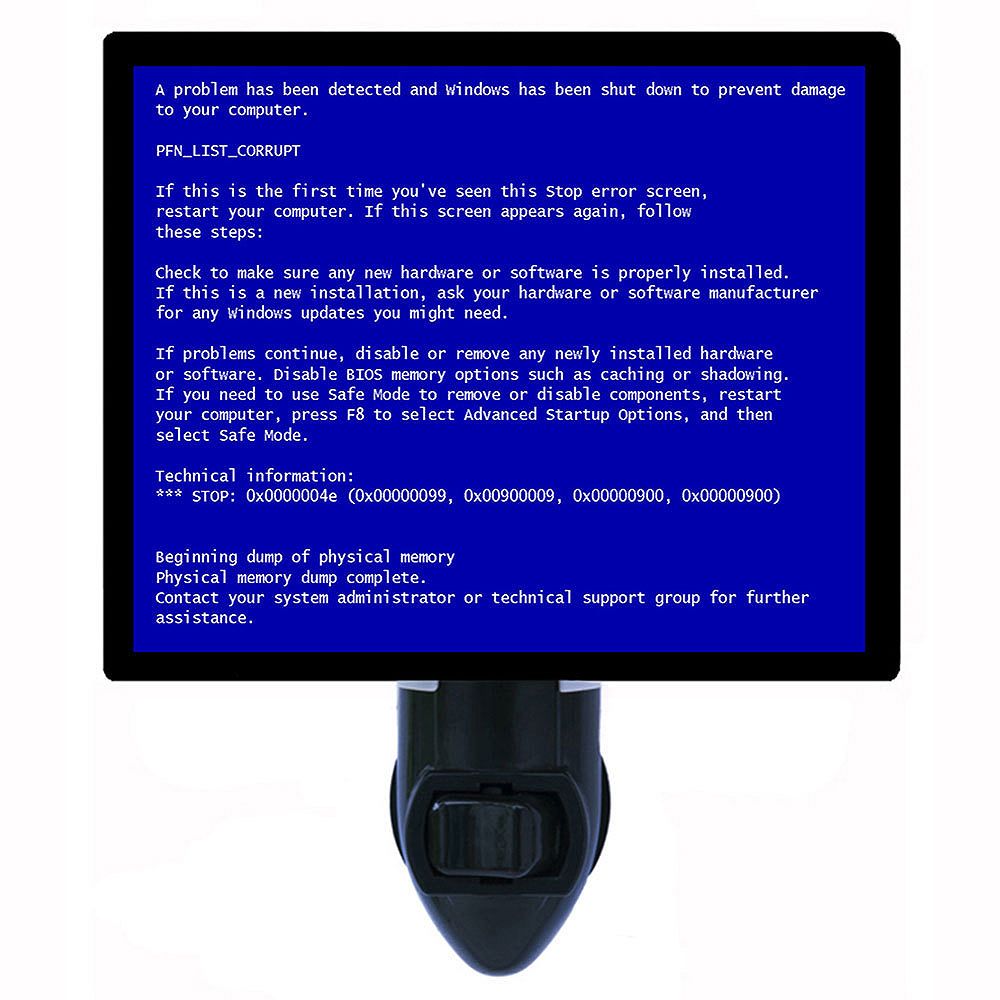 Blue Screen Of Death. Computer Decorative Photo Night Light.