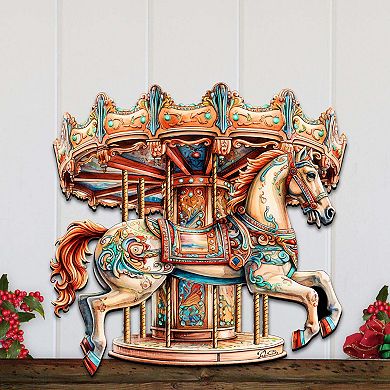 Carousel Horse Holiday 24-Inch Handcrafted Wooden Door Decor by G ...