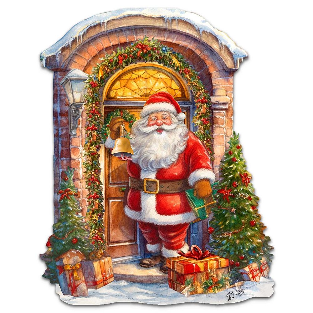 Knocking the Door Santa Holiday 24-Inch Door Decor by G. DeBrekht ...