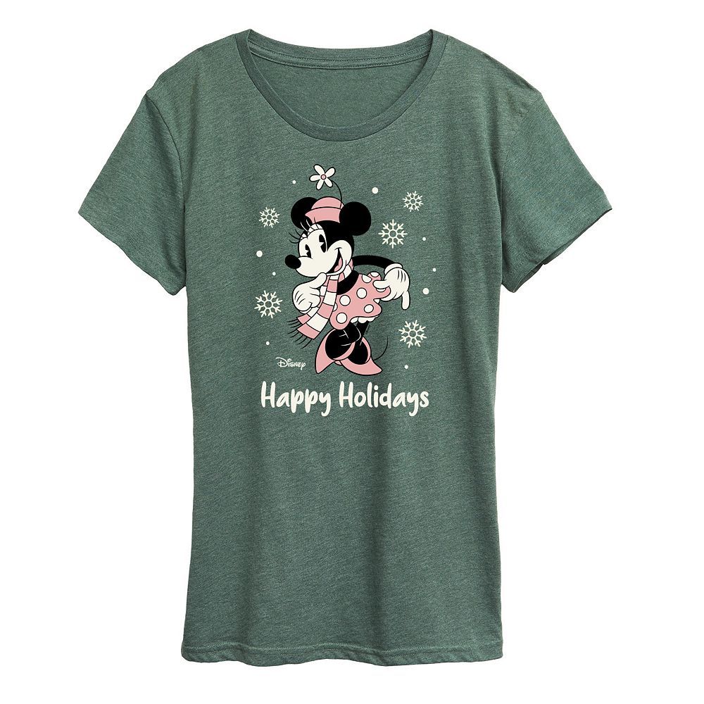 Disney's Minnie Mouse Women's "Happy Holidays" Curtsy Graphic Tee