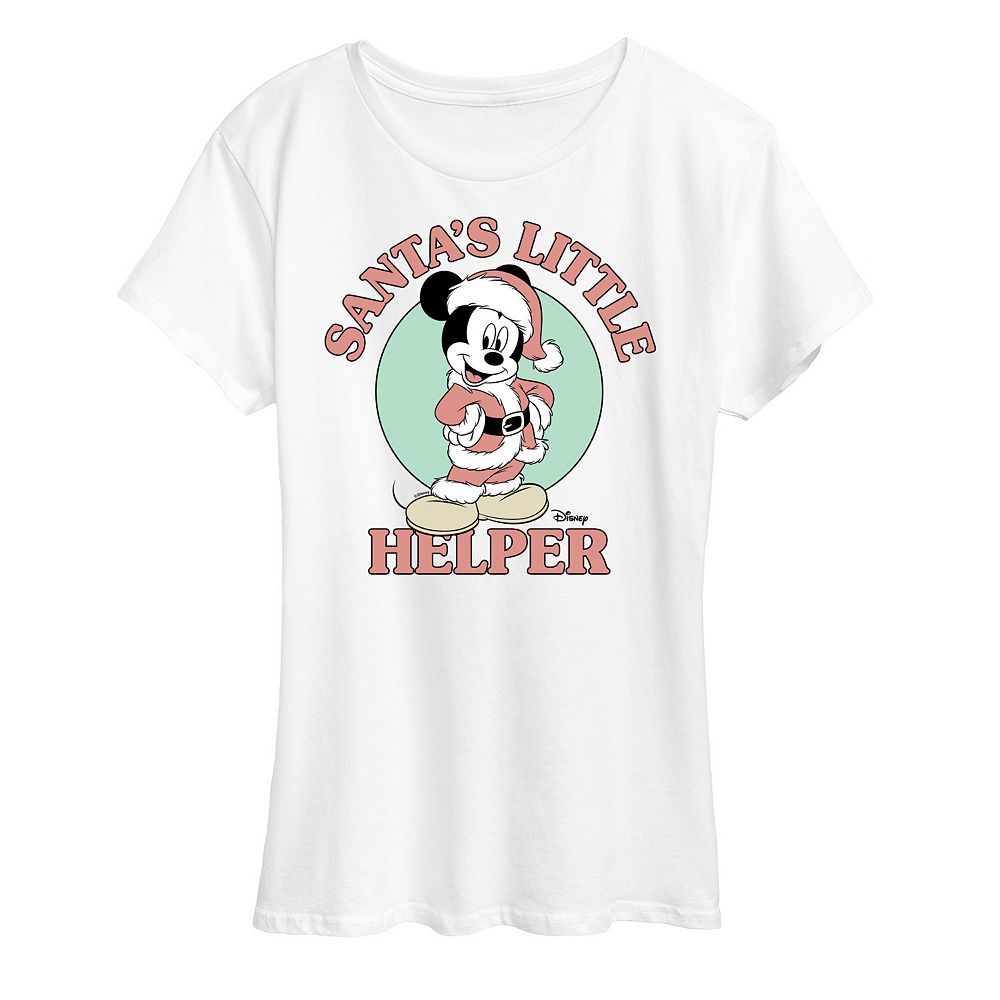 Disney's Mickey Mouse Women's "Santa's Little Helper" Christmas Graphic Tee