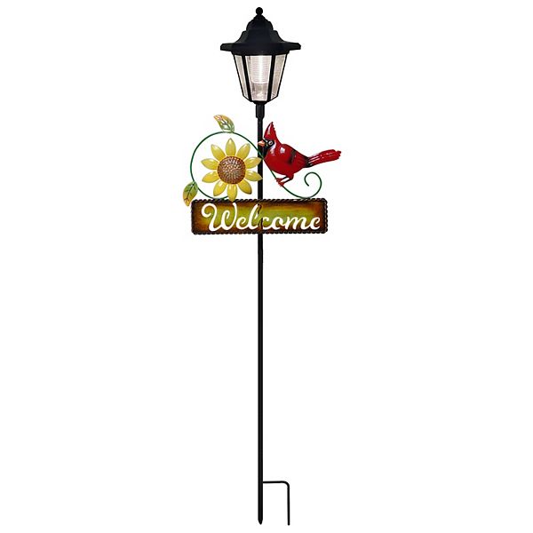 Crosslight Welcome Cardinal Solar Light Garden Stake