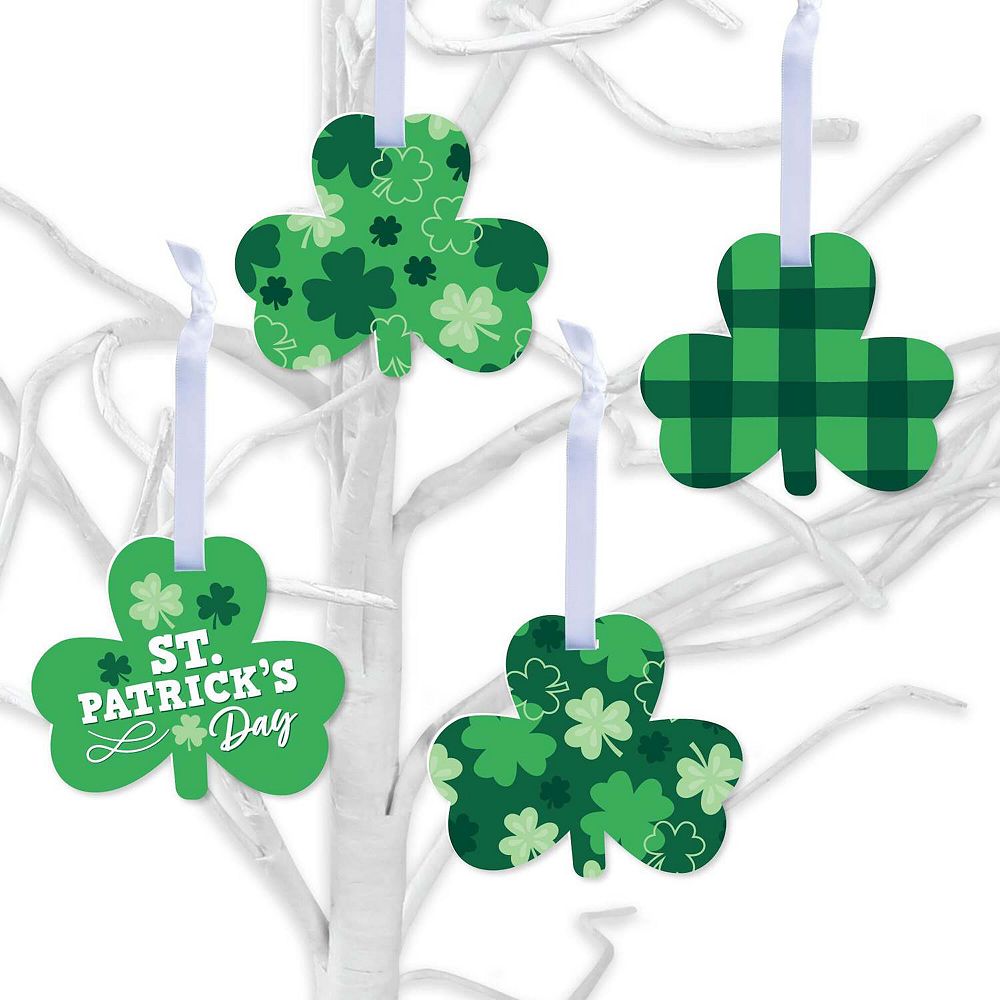 Big Dot of Happiness Shamrock St. Patrick’s Day Tree Ornaments - Set of 12