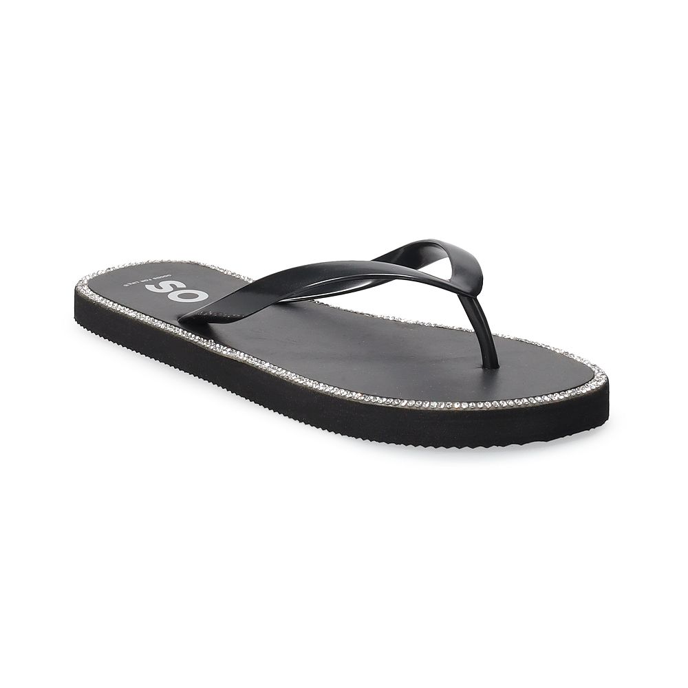 SO® Jeweled Women's Flip Flop Sandals