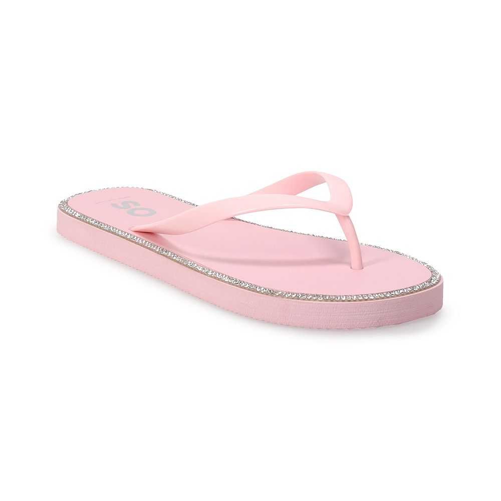 SO® Jeweled Women's Flip Flop Sandals