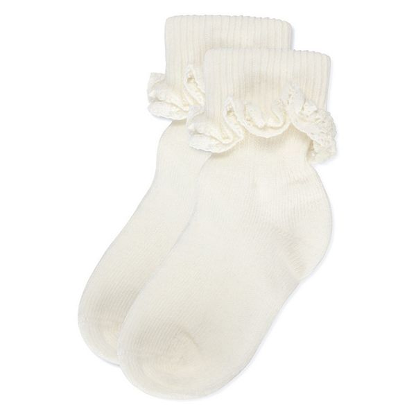 Little Kids Girls Ruffle Eyelet Cotton Blend Anklet Sock