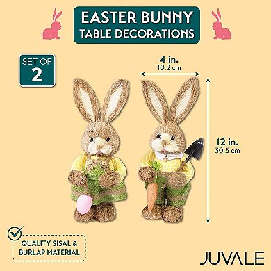 2x Easter Standing Bunny Statues Rabbit Figurines for Party and Home ...