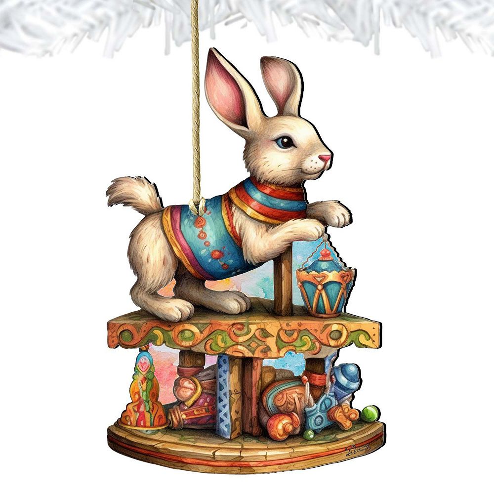 Carousel Bunny with Toys Wooden Christmas Ornaments by G. Debrekht ...