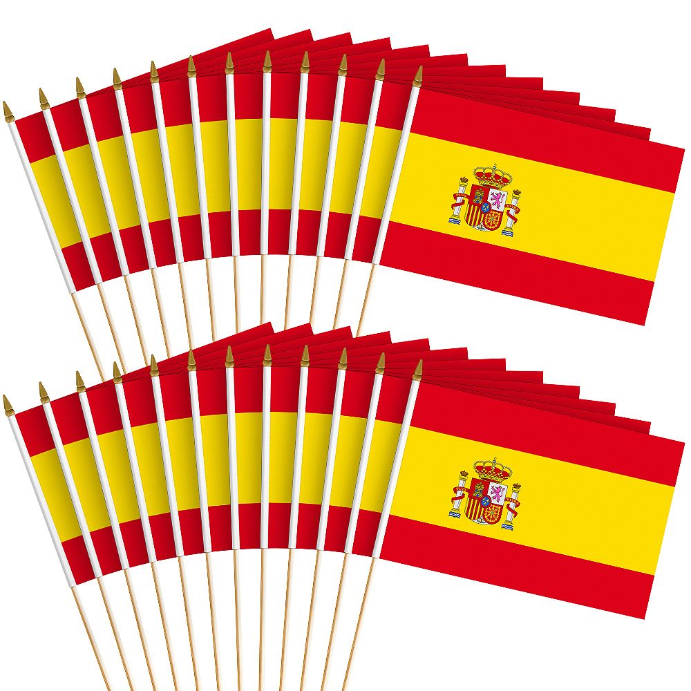 G128 Spain 150D Handheld Flag 24PK