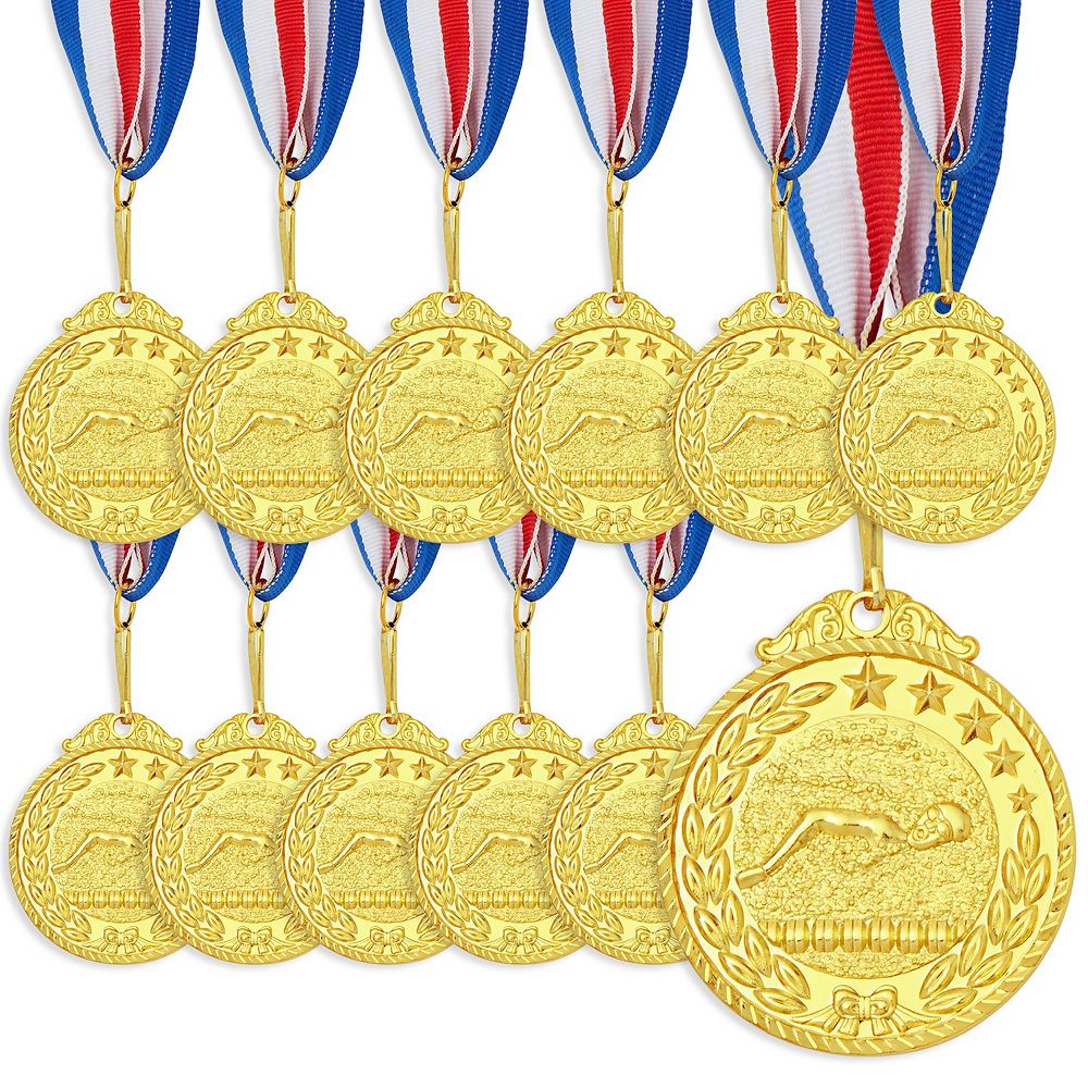 12-Pack Gold Medals for Swimming Winner Award Medals, 2" in Diameter 30 ...