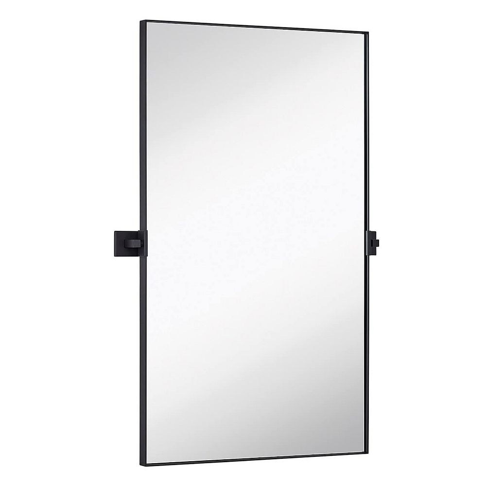 Metal Framed Rectangular Pivot Mirror For Wall Beveled Frame Vanity Mirror