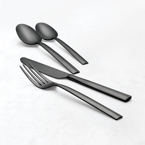 Food Network™ Pilar Black Satin 16-Piece Flatware Set
