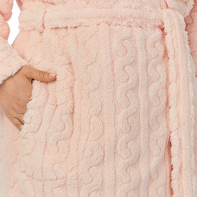 Plus Size Koolaburra by Ugg Plush Embossed Cable Wrap Robe