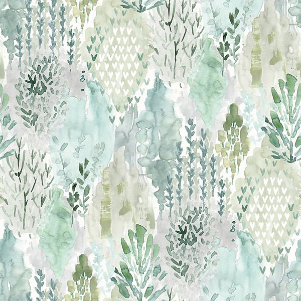 RoomMates Watercolor Tree Mosaic Peel & Stick Wallpaper