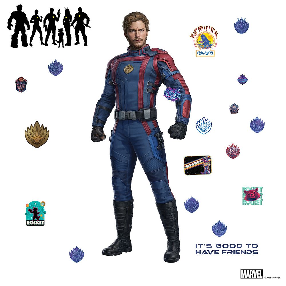 RoomMates Guardians of the Galaxy 3 Star-Lord Quill Giant Peel and ...