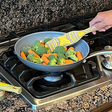 Island Bamboo Pakkawood Spurtle Set with Double Measuring Spoon, Lemon