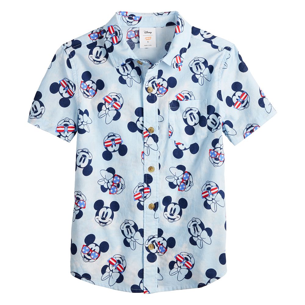Disney's Mickey Mouse & Minnie Mouse Boys 4-8 Americana Allover Print ...