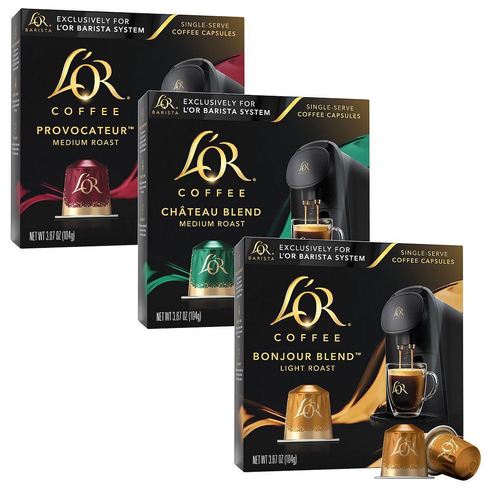 L'OR Coffee Capsules Light & Medium Roast Variety Pack Aluminum Pods ...
