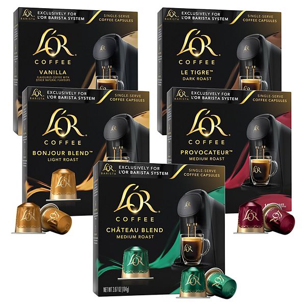 L'OR Coffee Capsules "Coffee Lovers" Variety Pack Aluminum Pods, 50 Count
