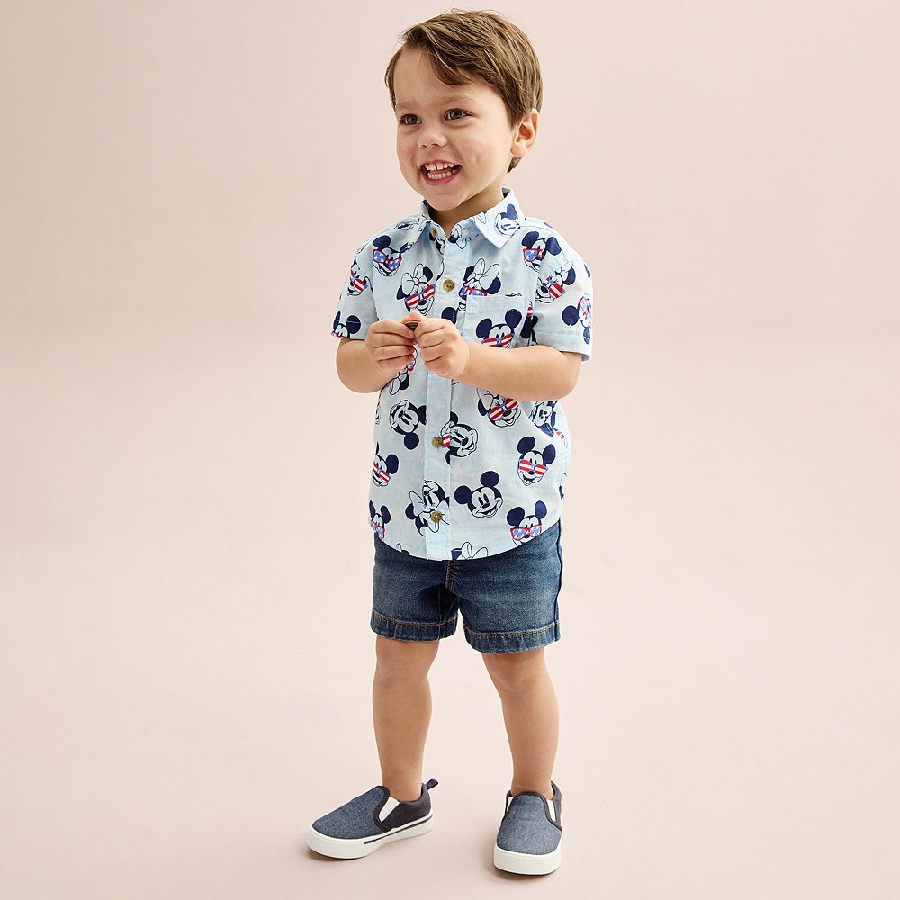 Disney's Mickey Mouse Baby & Toddler Boy Short Sleeve Button Down Shirt ...