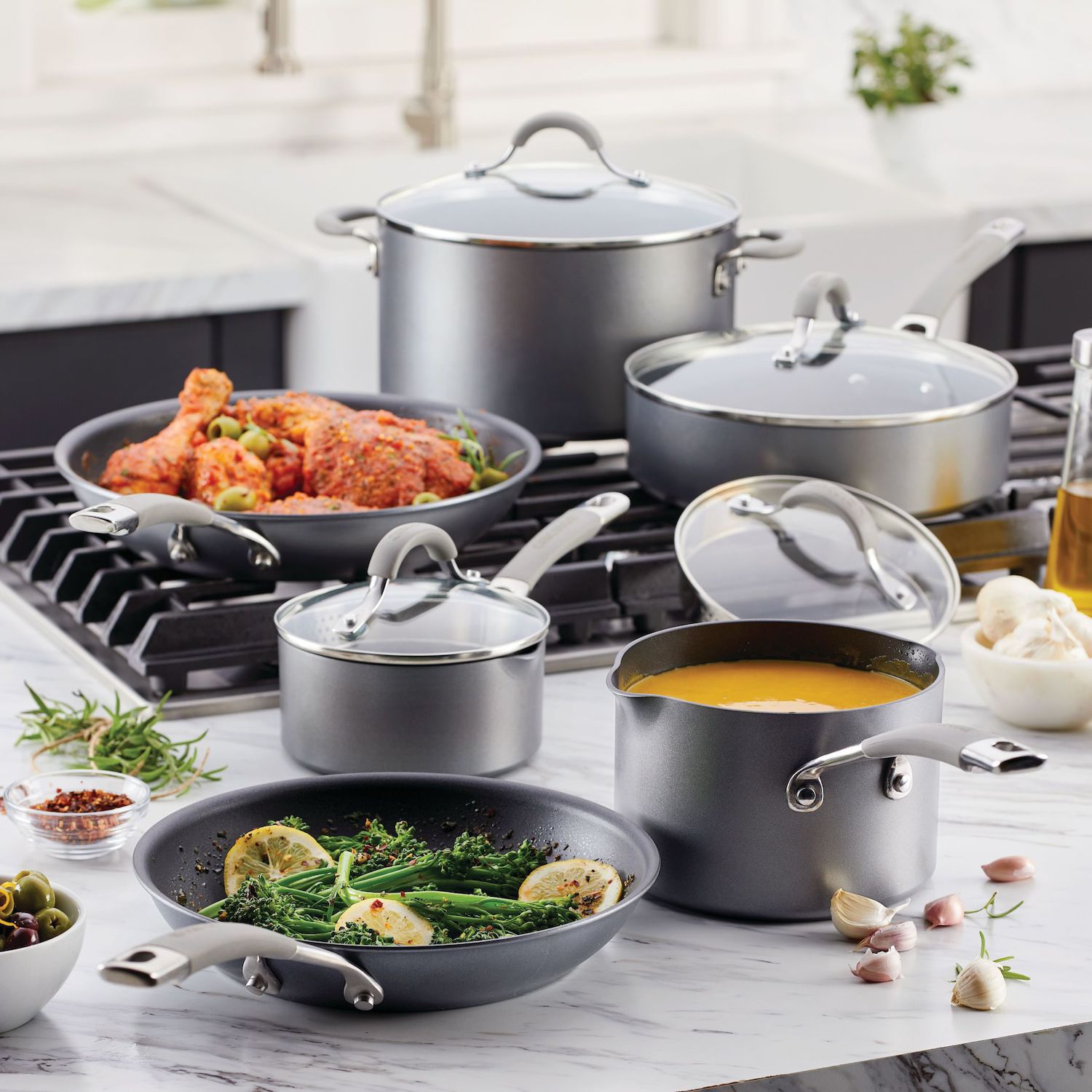 Cookware Sets Hard Anodized Pots Pans Cookware Bakeware Kitchen Dining Kohl s