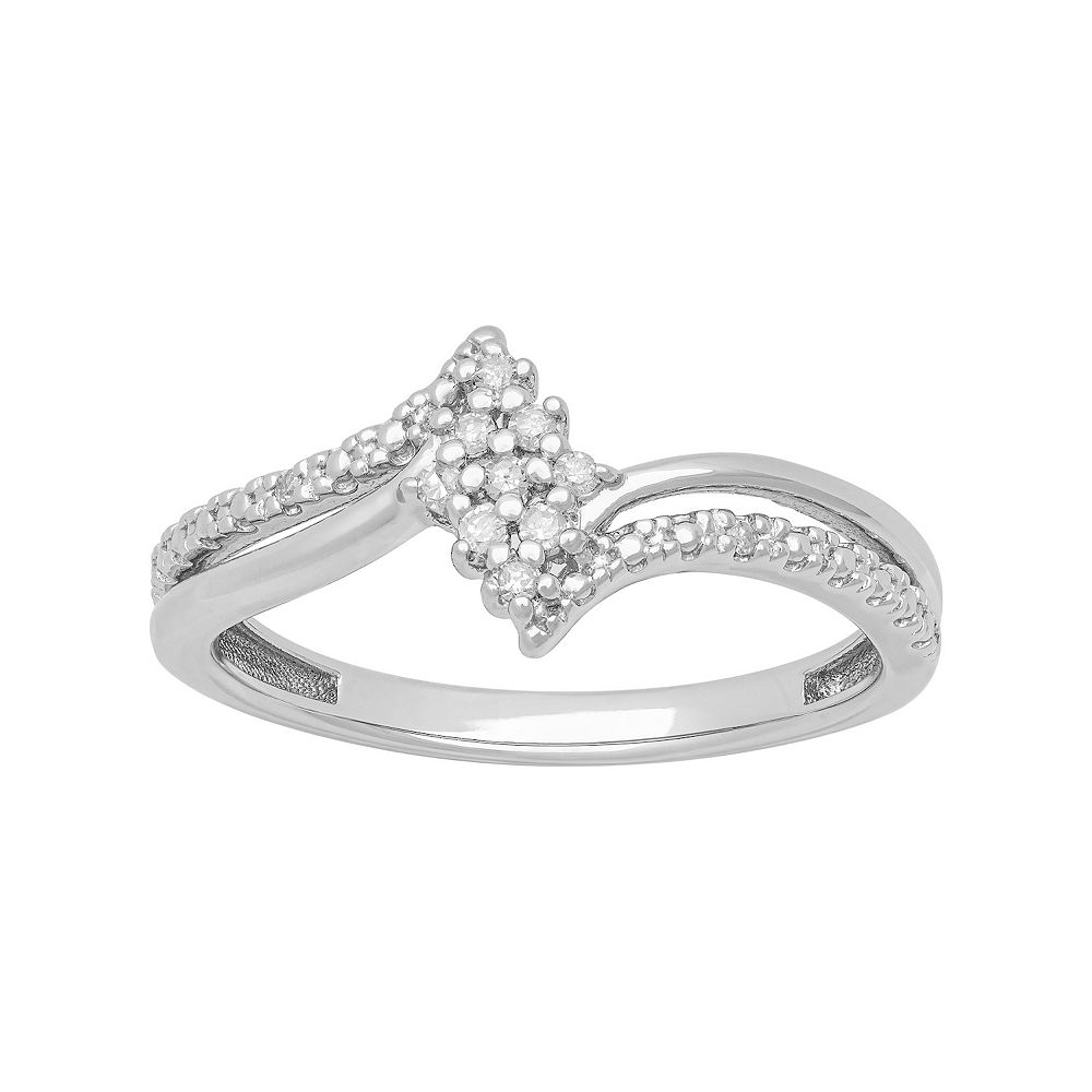 Love Always Sterling Silver Diamond Accent Wave Promise Ring