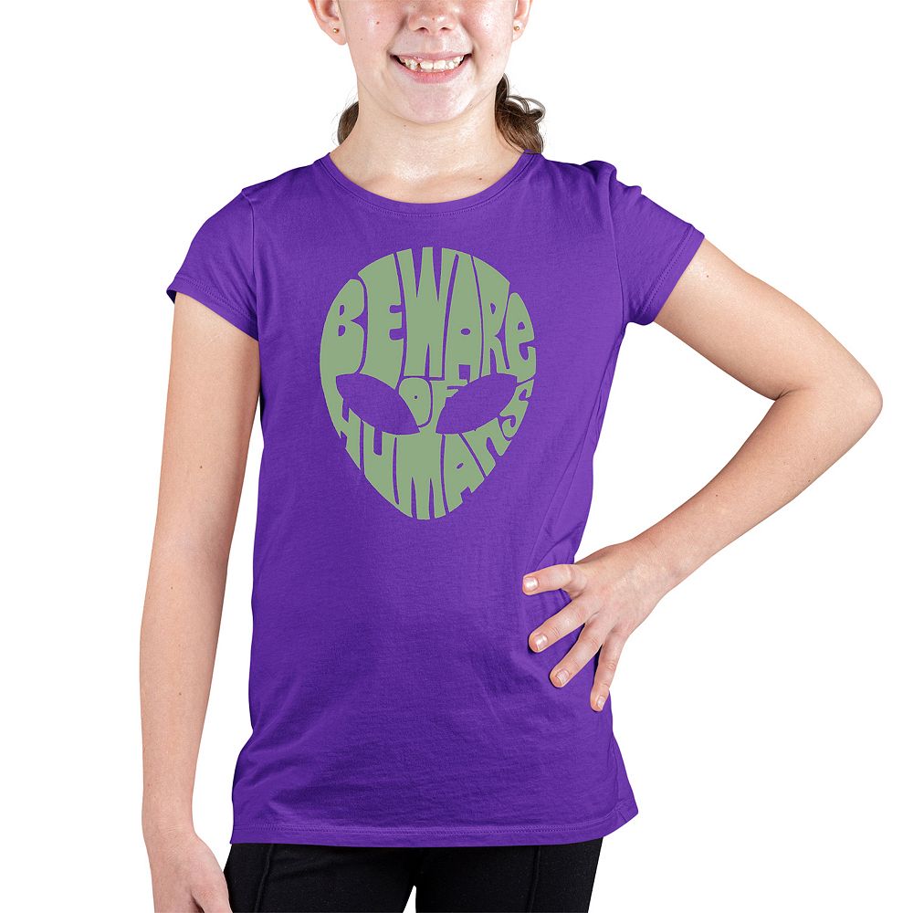 Beware of Humans - Girl's Word Art T-shirt