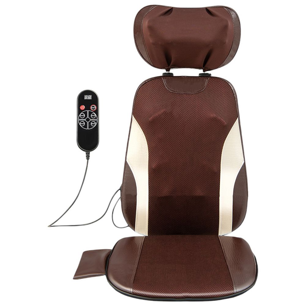 Versatile Brown Back Massager Chair Pad: Adjustable Neck Pillow, 3 ... Versatile Brown Back Massager Chair Pad: Adjustable Neck Pillow, 3 ...